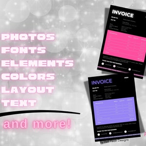 Glam Girl Biz Invoice/order Forms Template - Fully Editable in Canva - Etsy