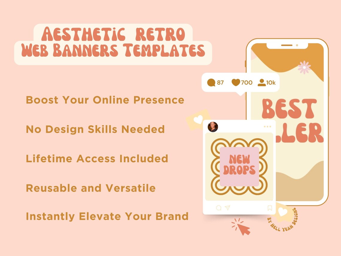 Retro Groove Website Banner Templates Bundle Fully Editable in Canva - Etsy