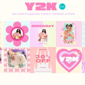 Y2K Instagram Post Templates Canva - Etsy