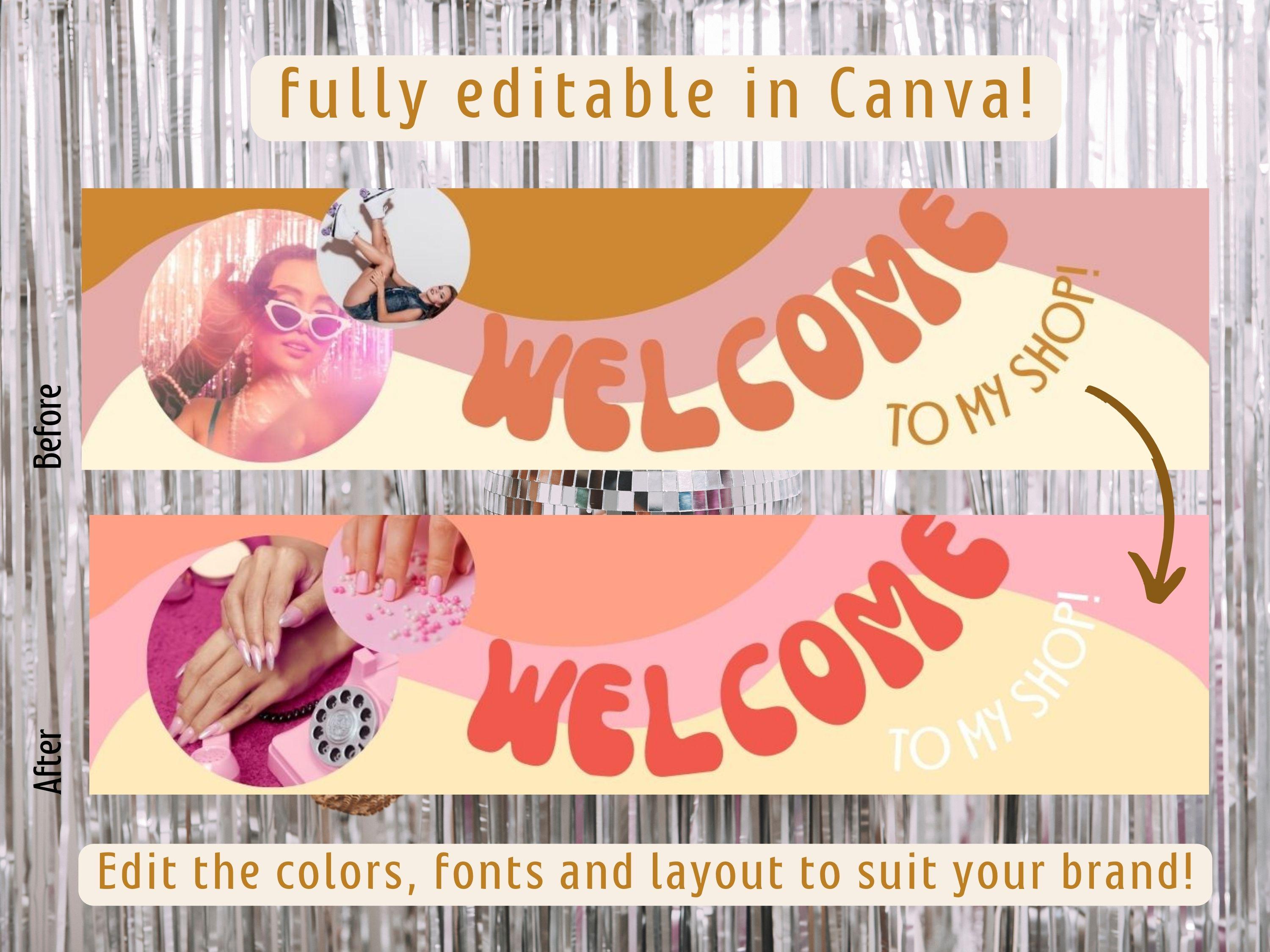 Retro Groove Website Banner Templates Bundle Fully Editable in Canva - Etsy