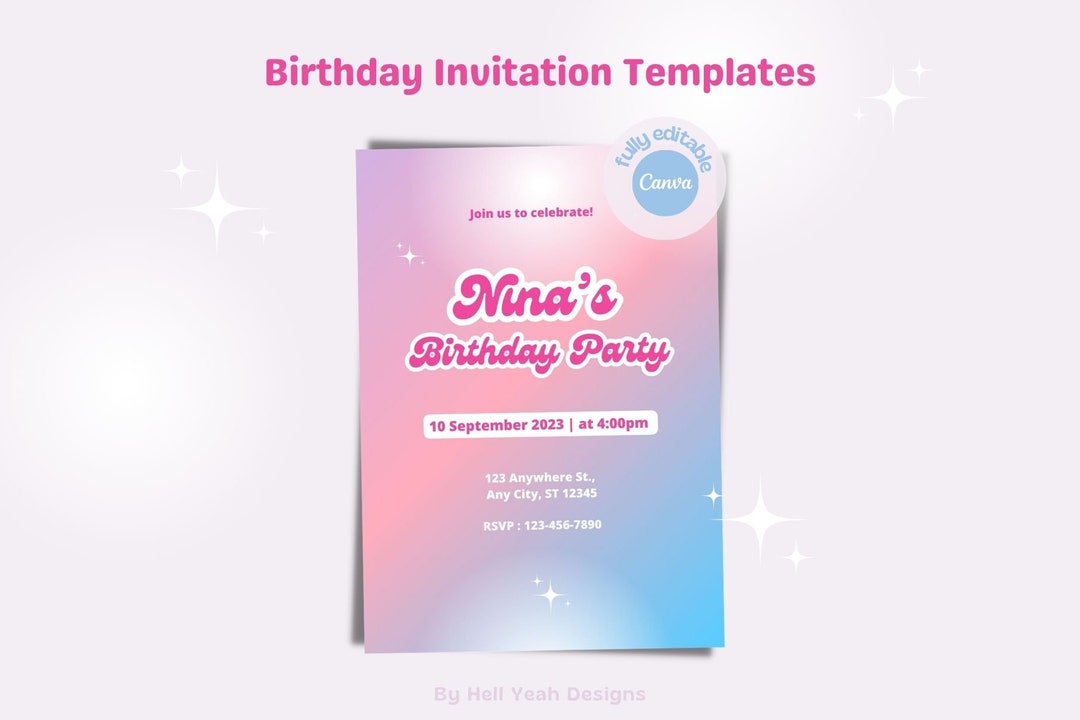 DIY Invitation Template Fully Editable Canva - Etsy