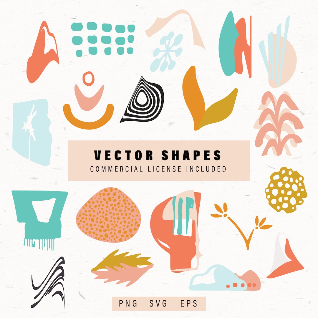 Abstract Shapes SVG Set, Bright Clipart, Graphic Design Elements ...