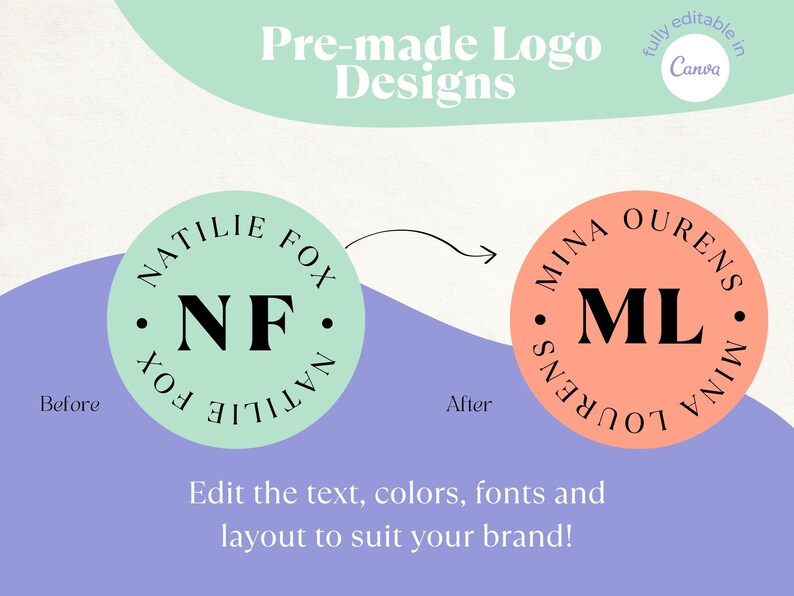 Pre-made Logo Templates Editable Canva Logo Designs - Etsy