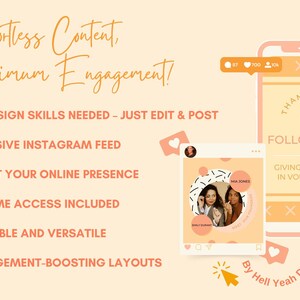 Peachy Pop! Instagram Post Templates Canva - Etsy