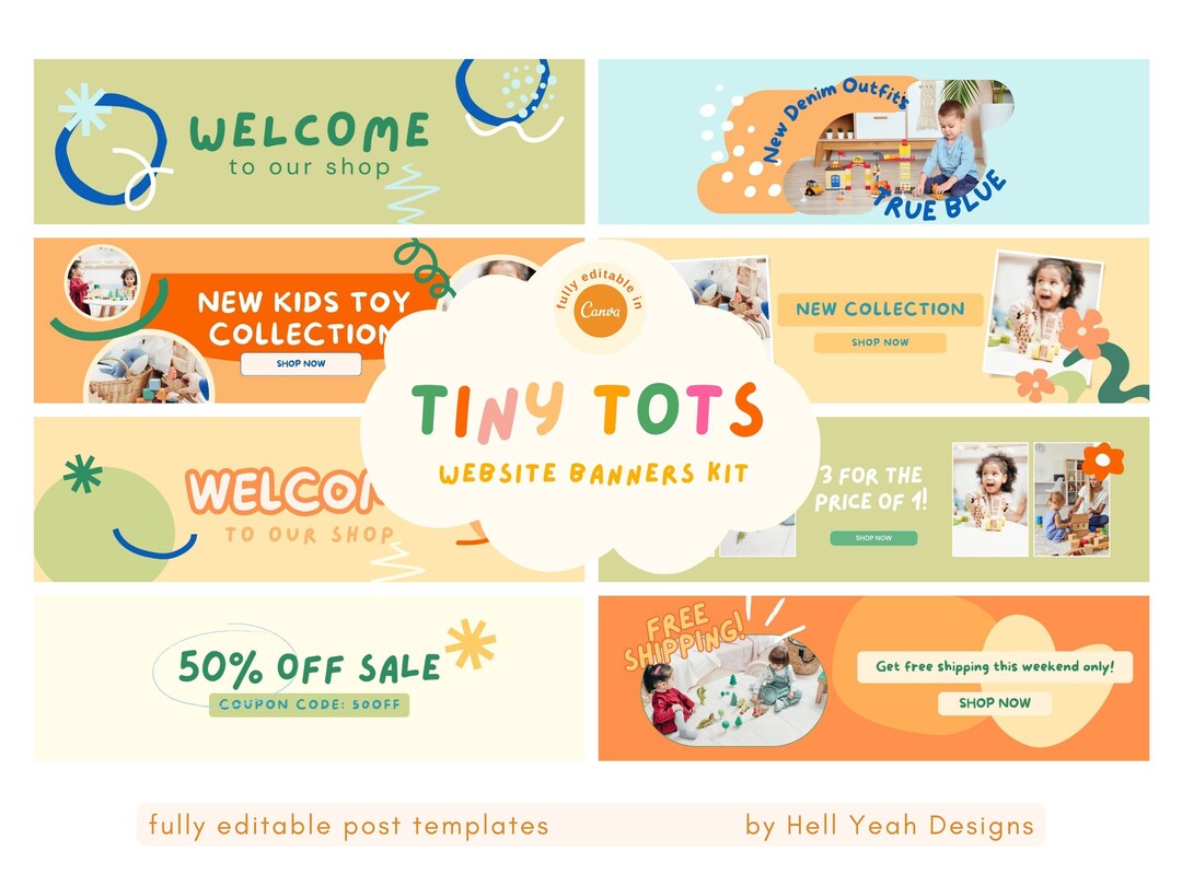 Website Banner Templates Bundle Fully Editable in Canva - Etsy
