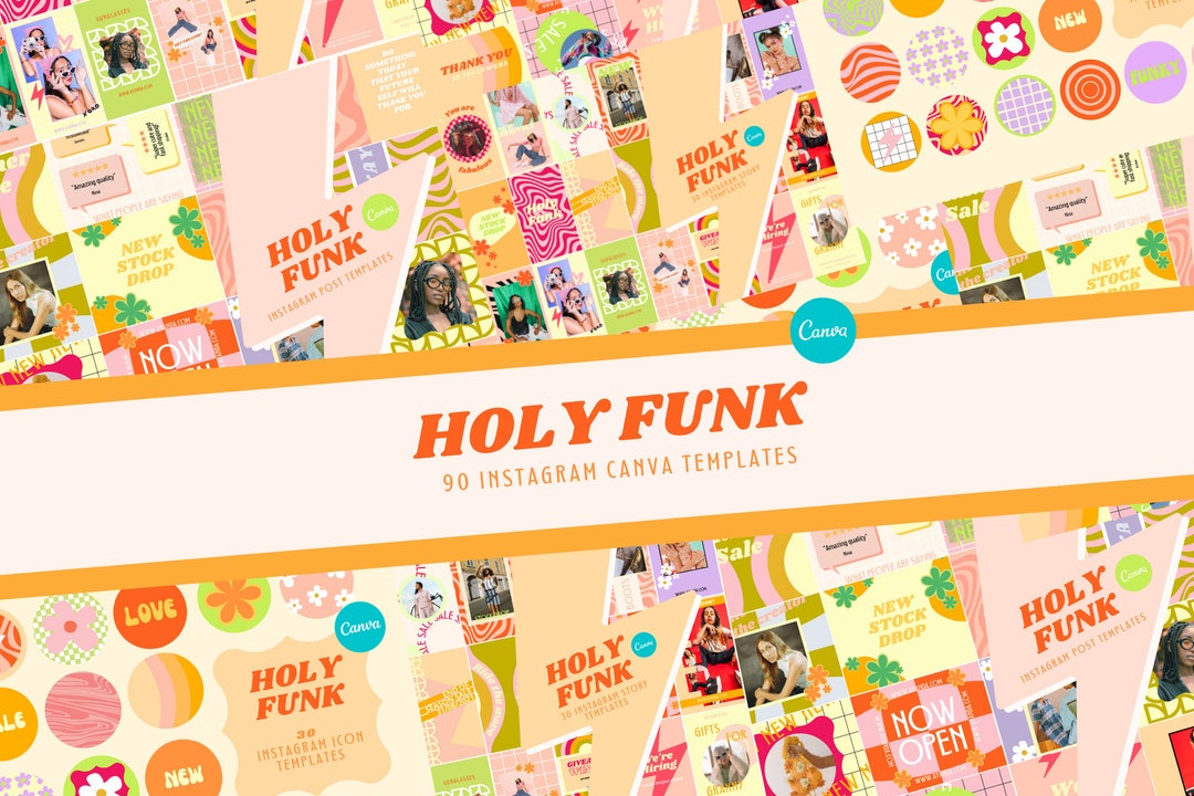 FUNKY INSTAGRAM BUNDLE, Editable Canva Templates - Etsy