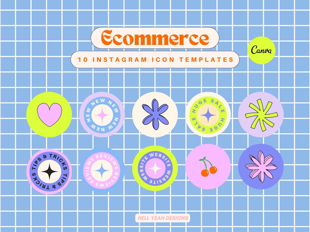 Funky Instagram Icon Covers, Canva Templates - Etsy