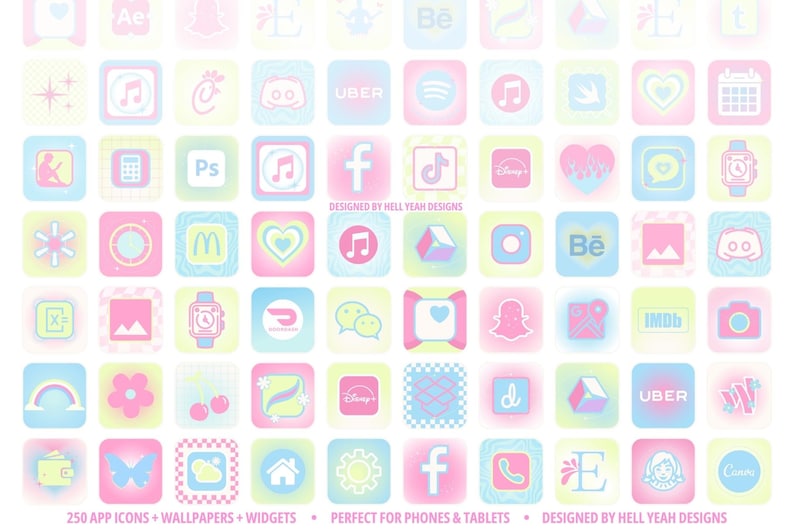 250 Pastel App Icons, Wallpapers & Widgets (digital Download) - Etsy