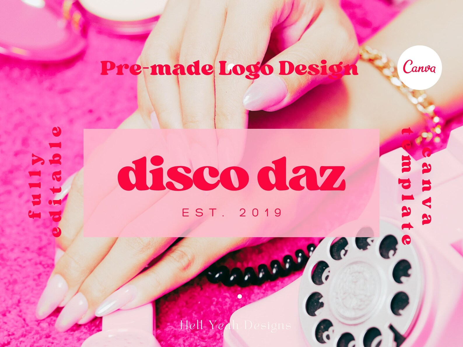 Pre-made Logo Templates Editable Canva Logo Designs Funky - Etsy