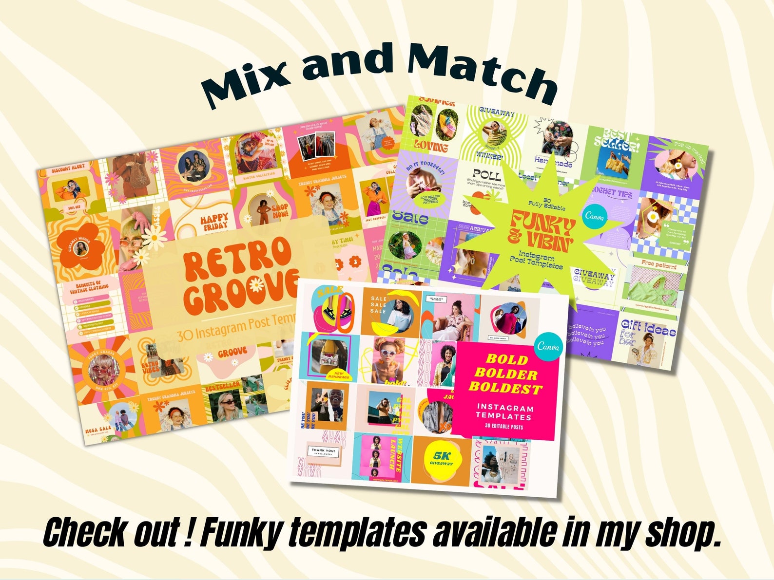 Bold Bolder Boldest Instagram Story Templates Canva Colorful - Etsy