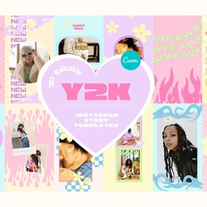 Y2K INSTAGRAM BUNDLE, Post Story Icon Canva Templates - Etsy