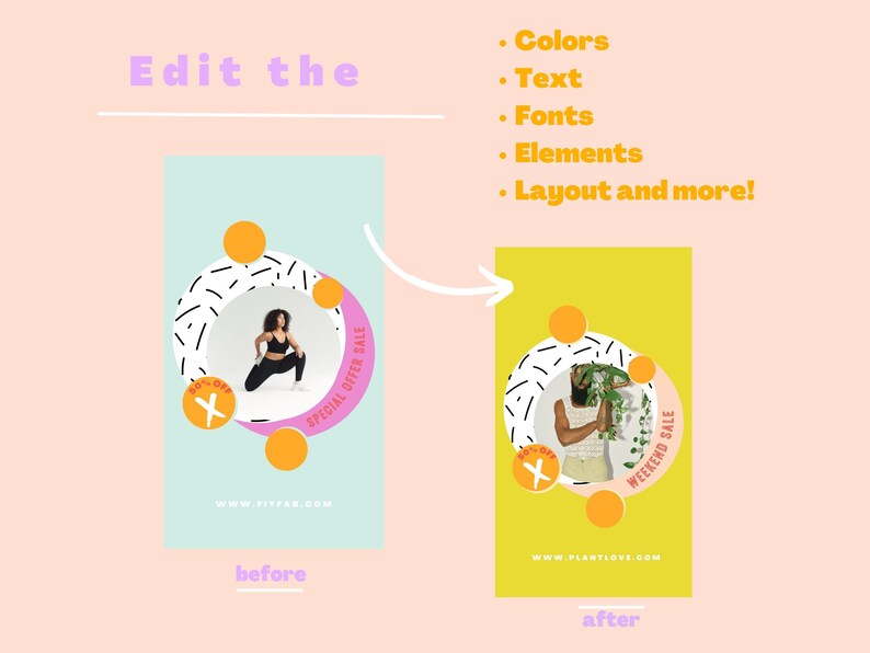 Funky Instagram Story Templates Canva Trendy Instagram - Etsy