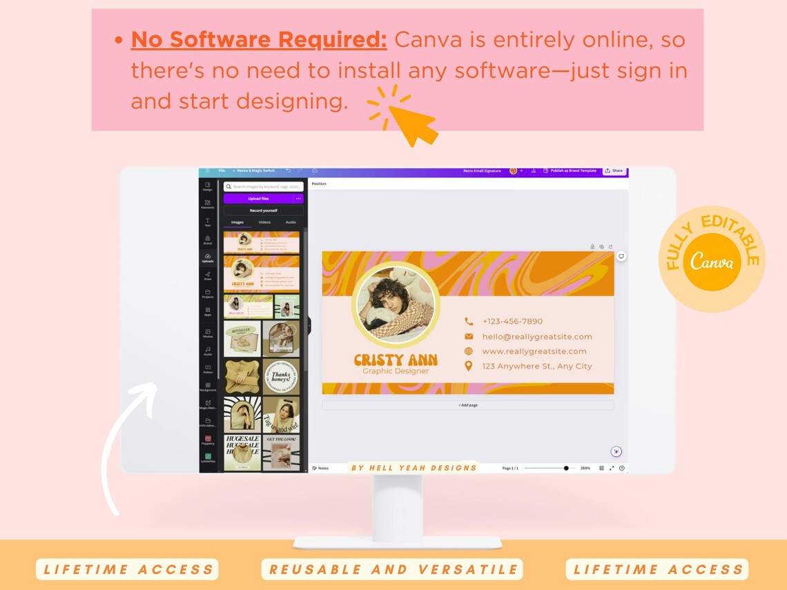 Retro E-mail Signature Template Design, Edtable in Canva - Etsy
