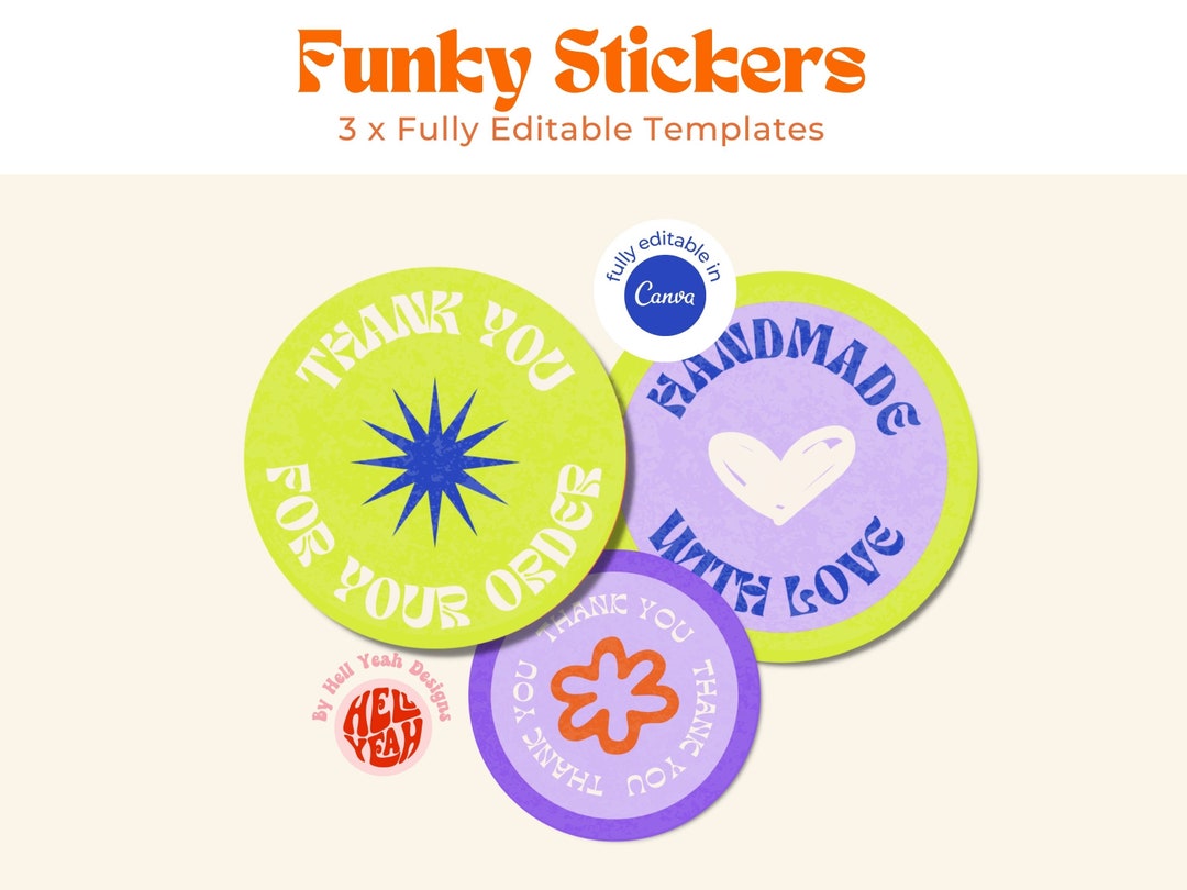 Funky Stickers, Thank You Labels, Pink Packaging Stickers - Print It ...