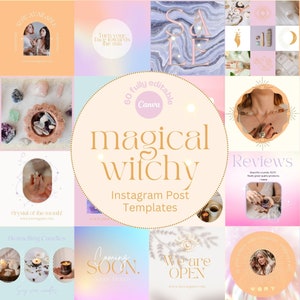 60 Magical Witchy Instagram POST Templates for Canva, - Etsy