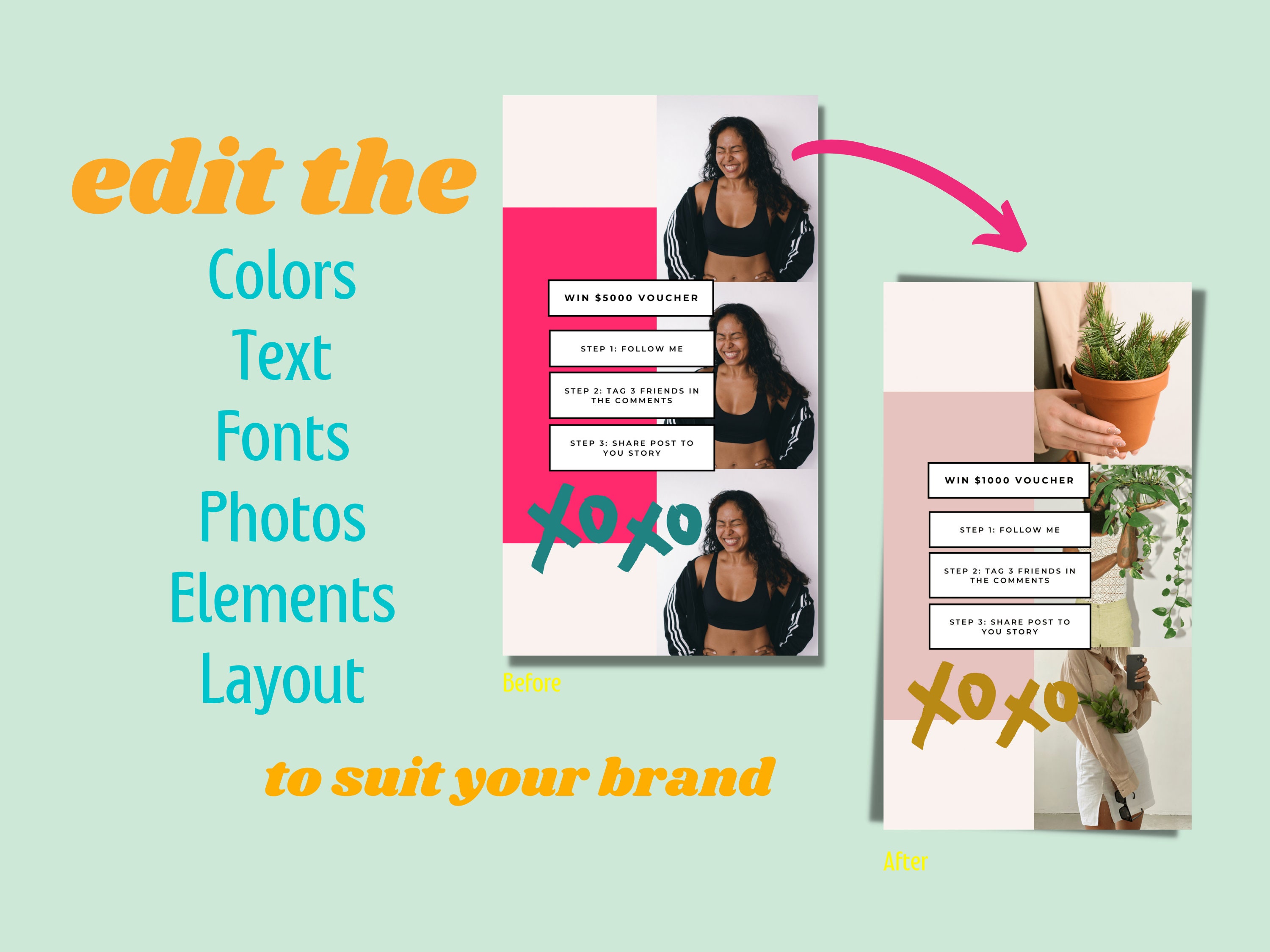 Bold Bolder Boldest Instagram Story Templates Canva Colorful - Etsy