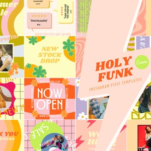 FUNKY INSTAGRAM BUNDLE, Editable Canva Templates - Etsy