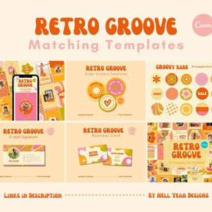 Retro Groove Website Banner Templates Bundle Fully Editable in Canva - Etsy