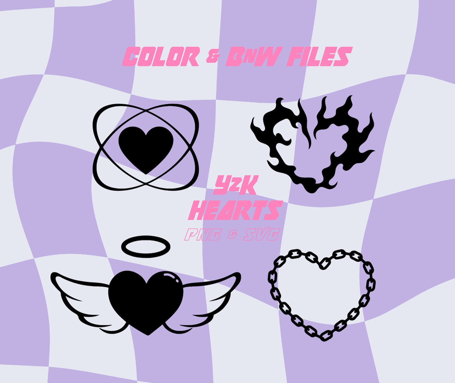 Y2K Heart SVG PNG Graphics - Etsy