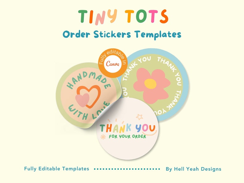 Tiny Tots Stickers, Thank You Labels, Packaging Stickers - Etsy