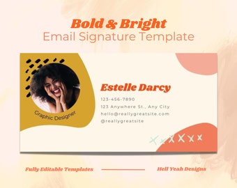 Bold & Bright Email Signature Template Design Edtable in - Etsy