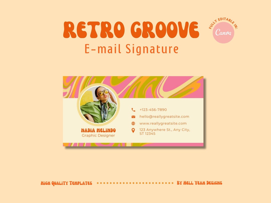 Retro Email Signature Template Design, Edtable in Canva - Etsy