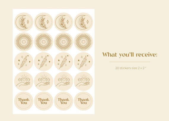 Stationery Circle Boho Sticker Design Digital Boho Stickers Pink ...