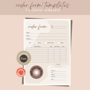 Order Forms Template - Fully Editable in Canva - Etsy