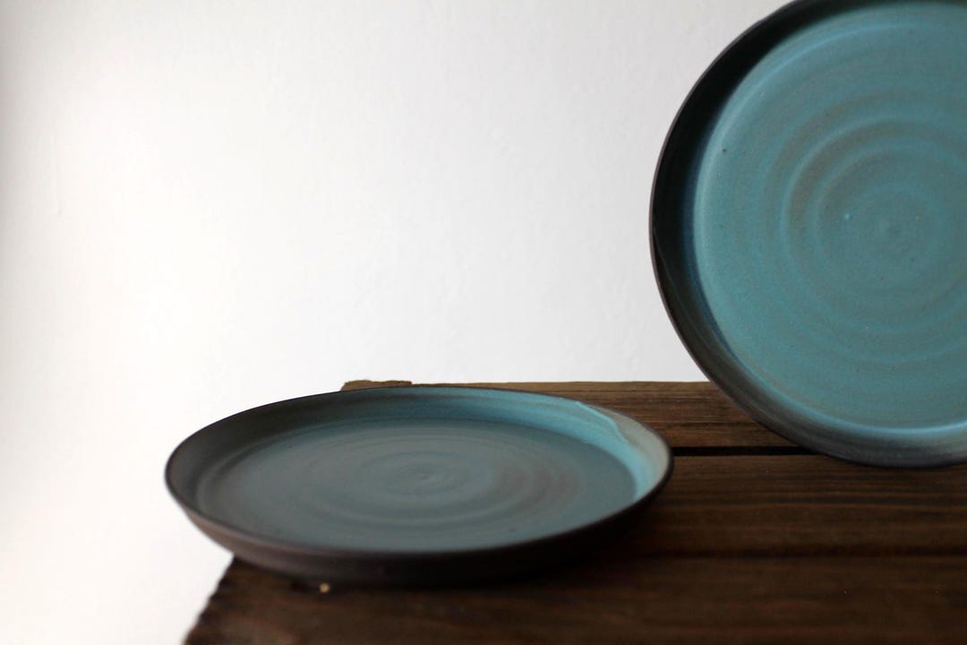 Set of Turquoise Plates | Ceramic Plates | Handmade Stoneware Plate - Etsy