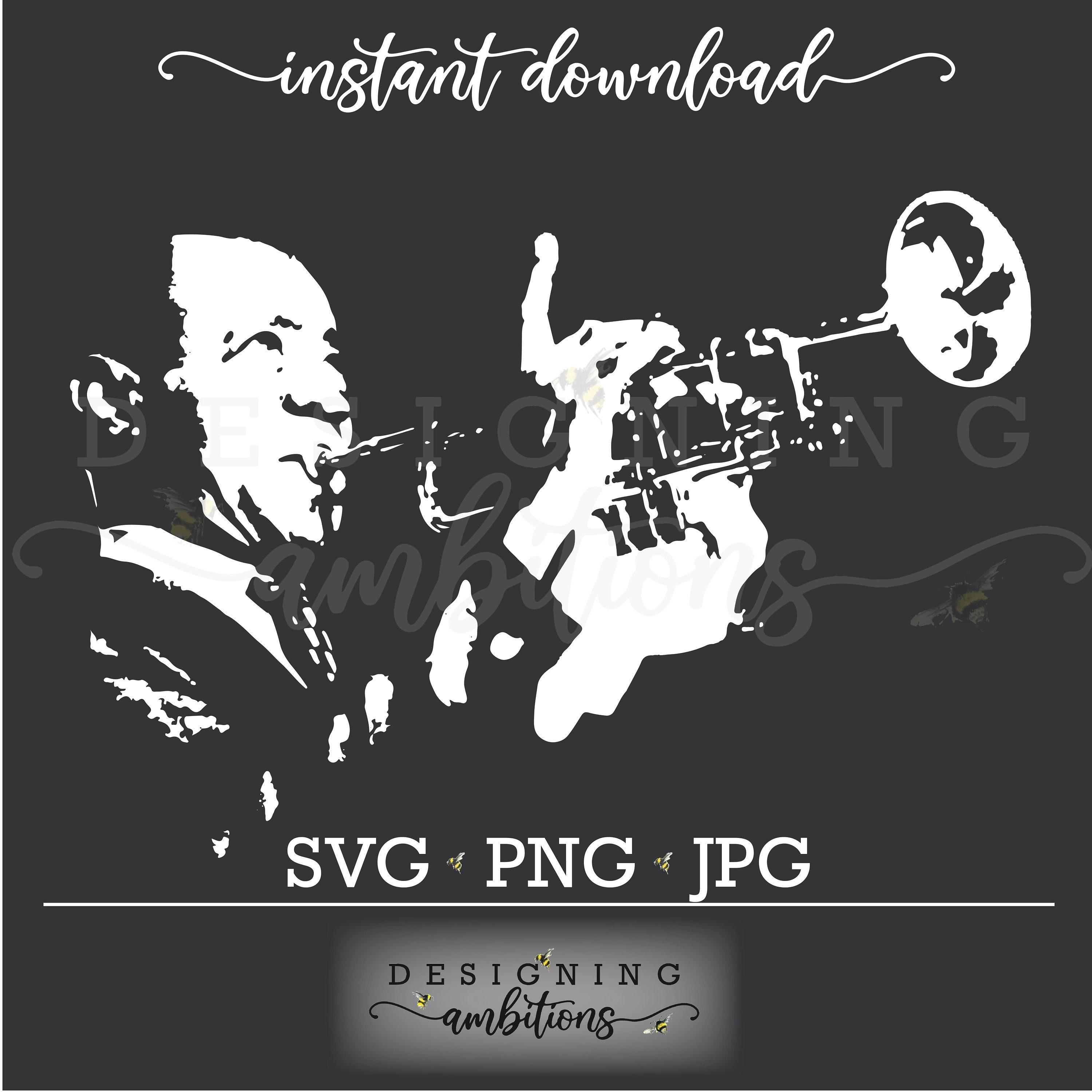 Louis Armstrong Trumpet SVG, Cutting File, Iron-on, T-shirt, Mug, Etc ...