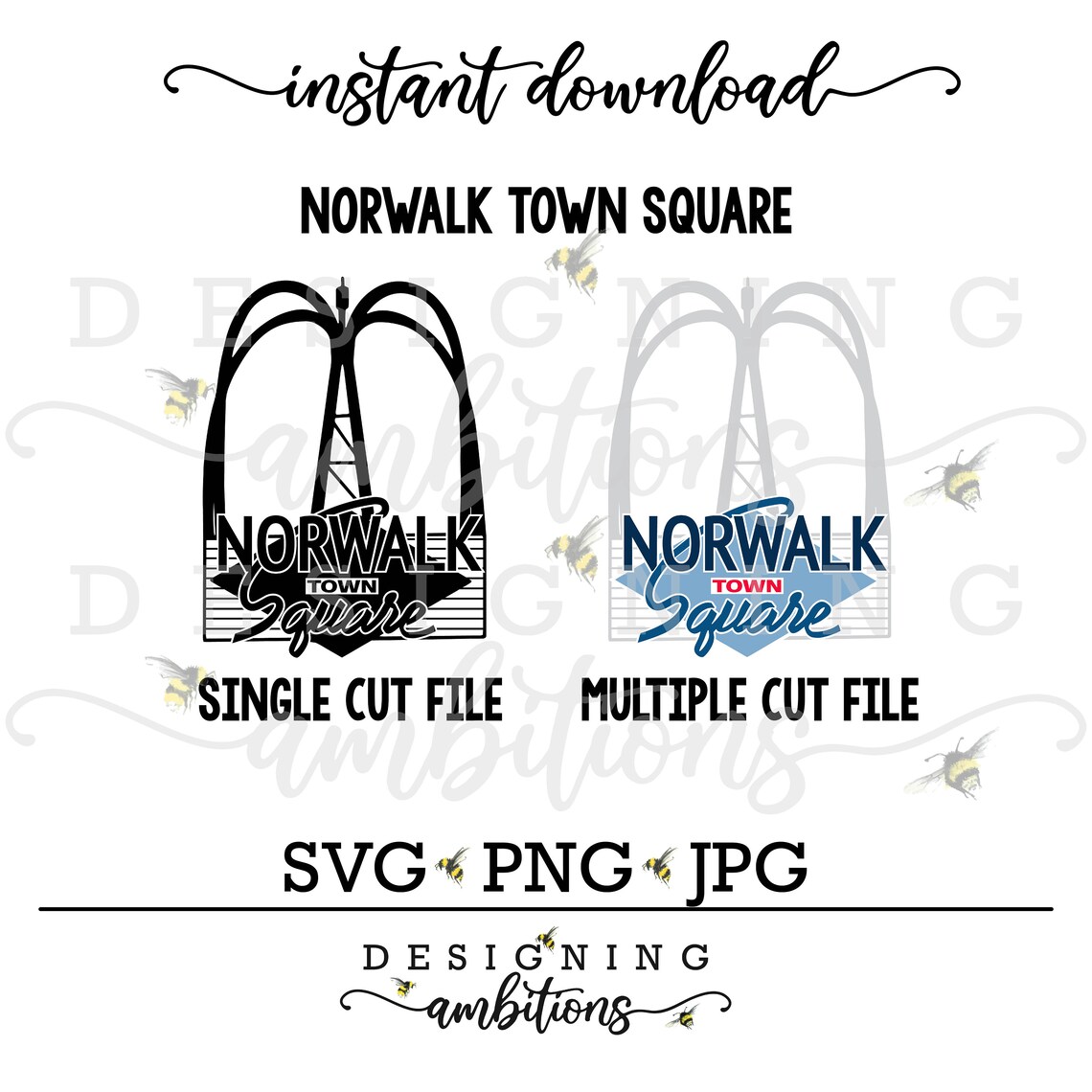 LA County Norwalk Town Square Sign SVG Cutting File Iron-on - Etsy
