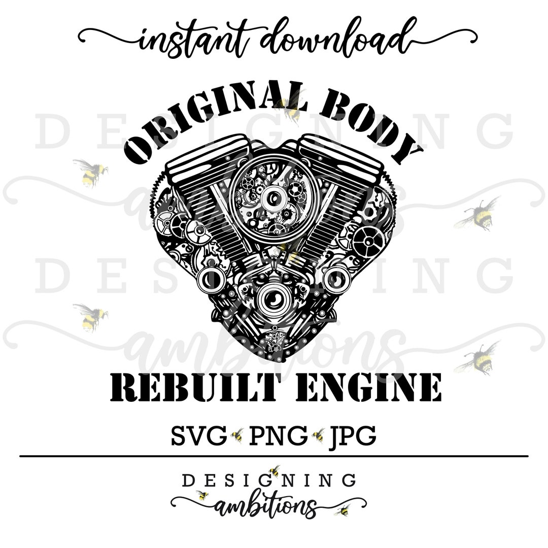 Original Body Rebuilt Engine SVG PNG: Open Heart Survivor (instant ...