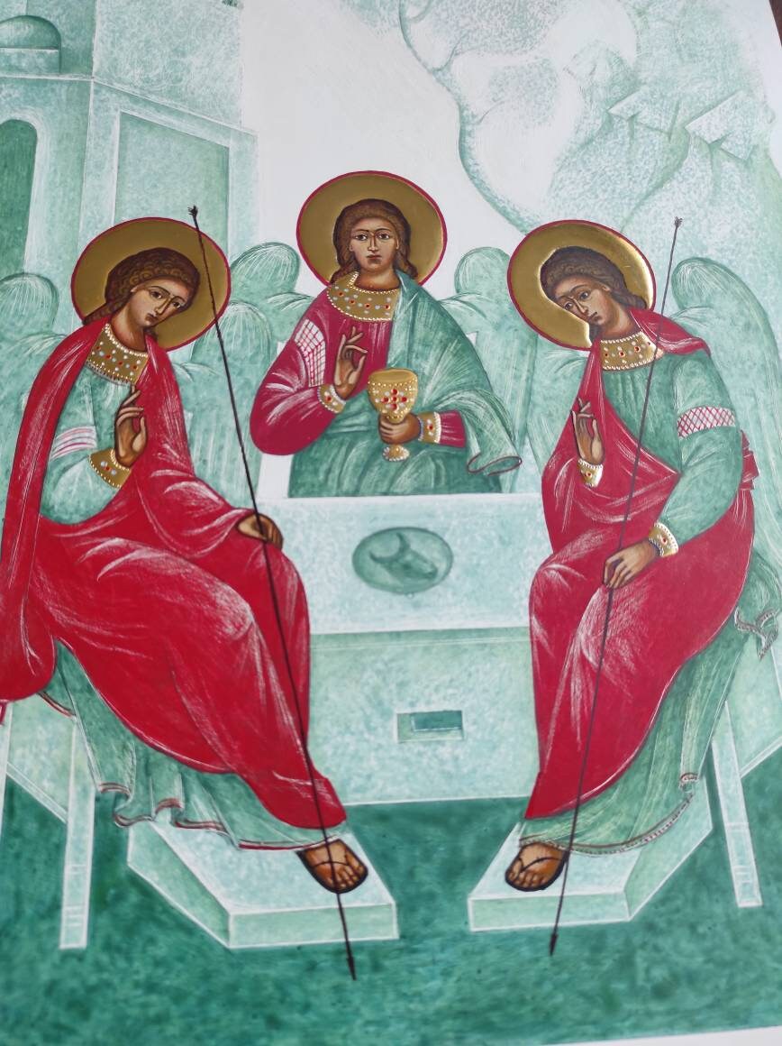 Holy Trinity. sacred art orthodox icon hand painted icon | Etsy