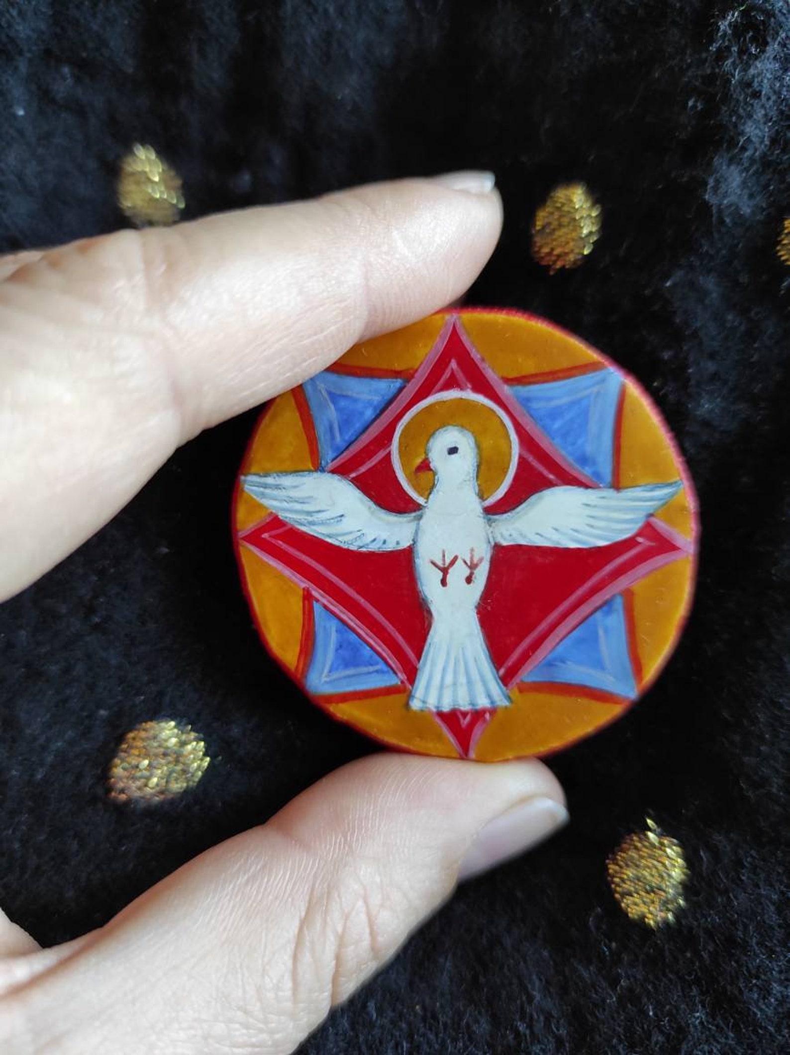 Handmade Holy Spirit Dove Icon: Orthodox Christian Gift. A Miniature ...