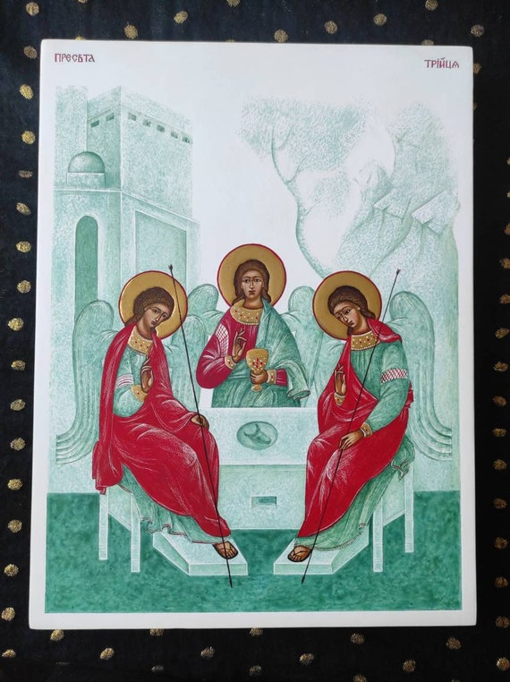 Holy Trinity. Sacred Art Orthodox Icon Hand Painted Icon | Etsy