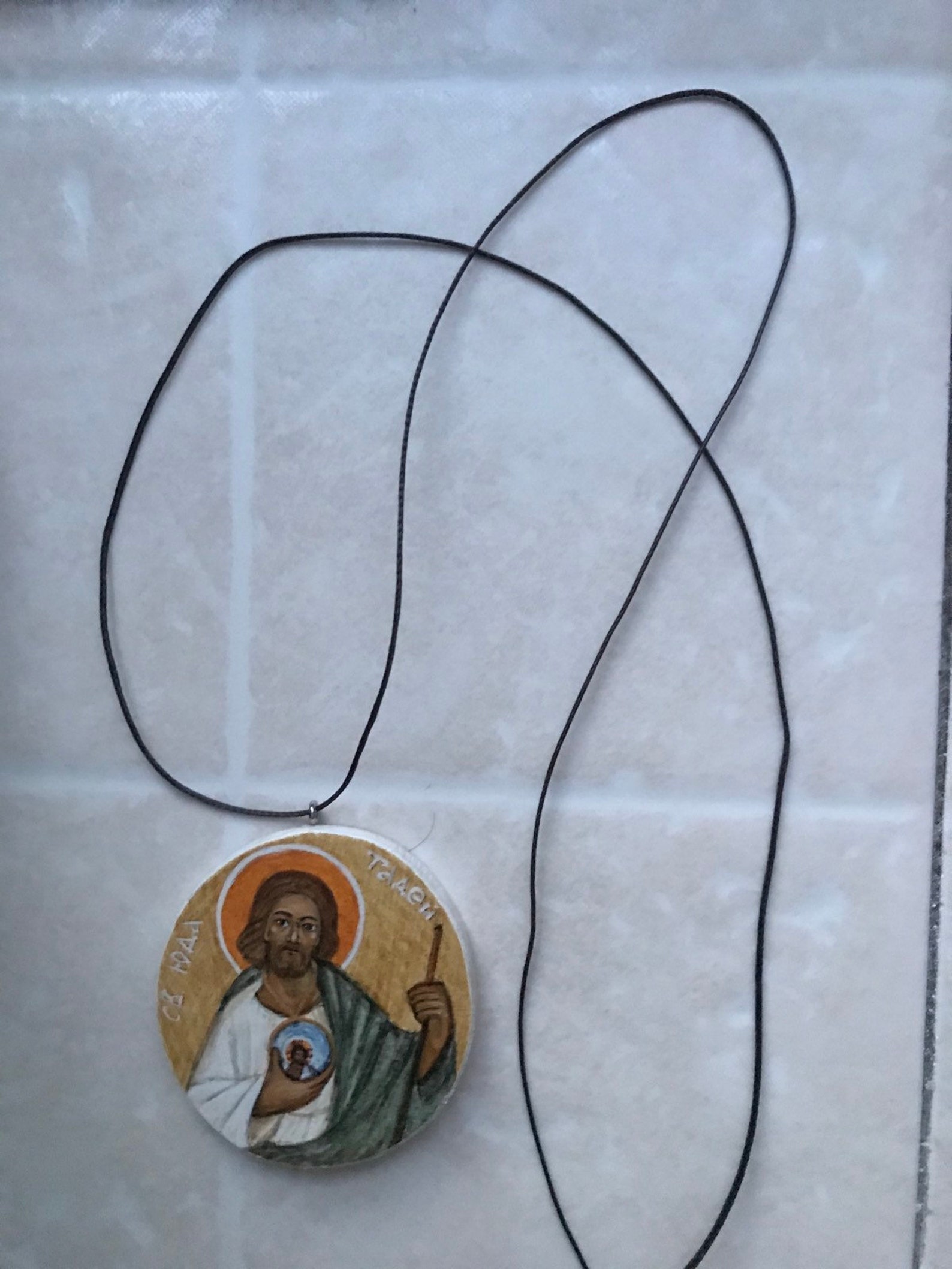 Handmade Saint Jude Thaddeus Wooden Icon Pendant, Orthodox Souvenir - Etsy