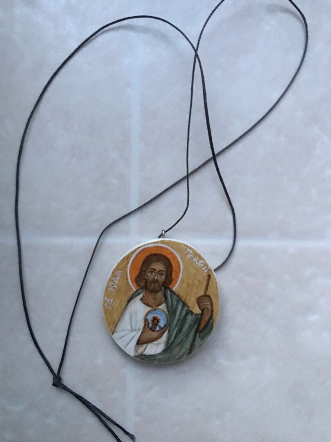 Handmade Saint Jude Thaddeus Wooden Icon Pendant, Orthodox Souvenir - Etsy