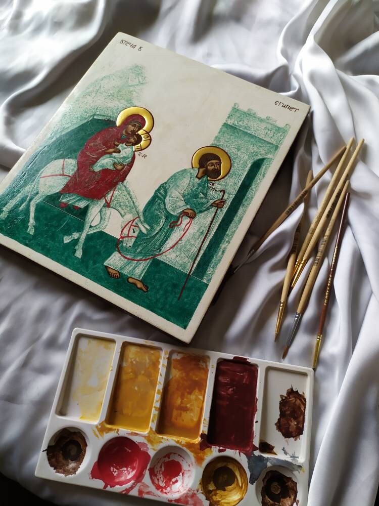 Modern Icon. Flight Into Egypt Icon. Modern Icon Art Orthodox - Etsy