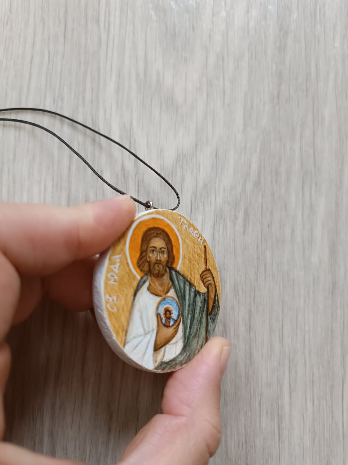 Handmade Saint Jude Thaddeus Wooden Icon Pendant, Orthodox Souvenir - Etsy