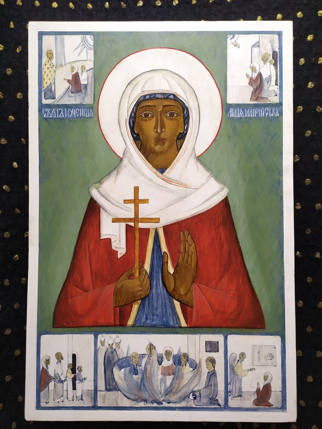 Heilige Märtyrerin Lydia von Illyri. Holz Ikonen. Orthodoxe Ikone ...