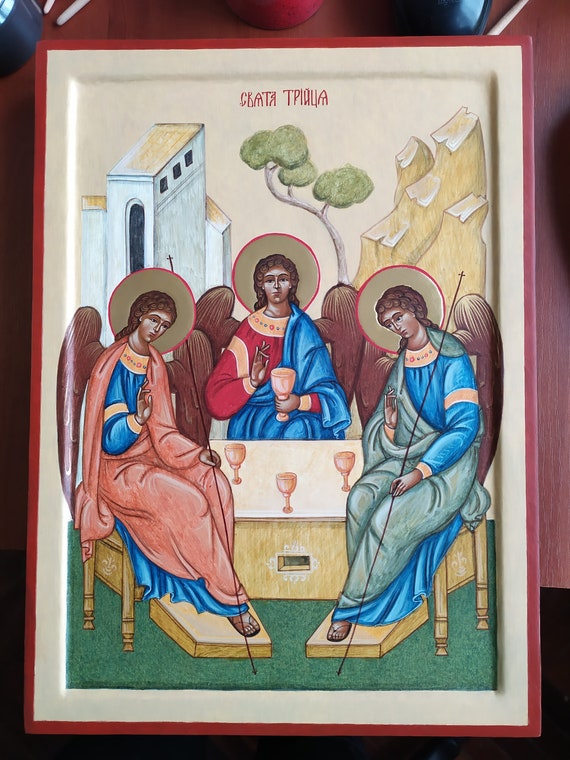 Sacred Art Orthodox Icon Holy Trinity | Etsy
