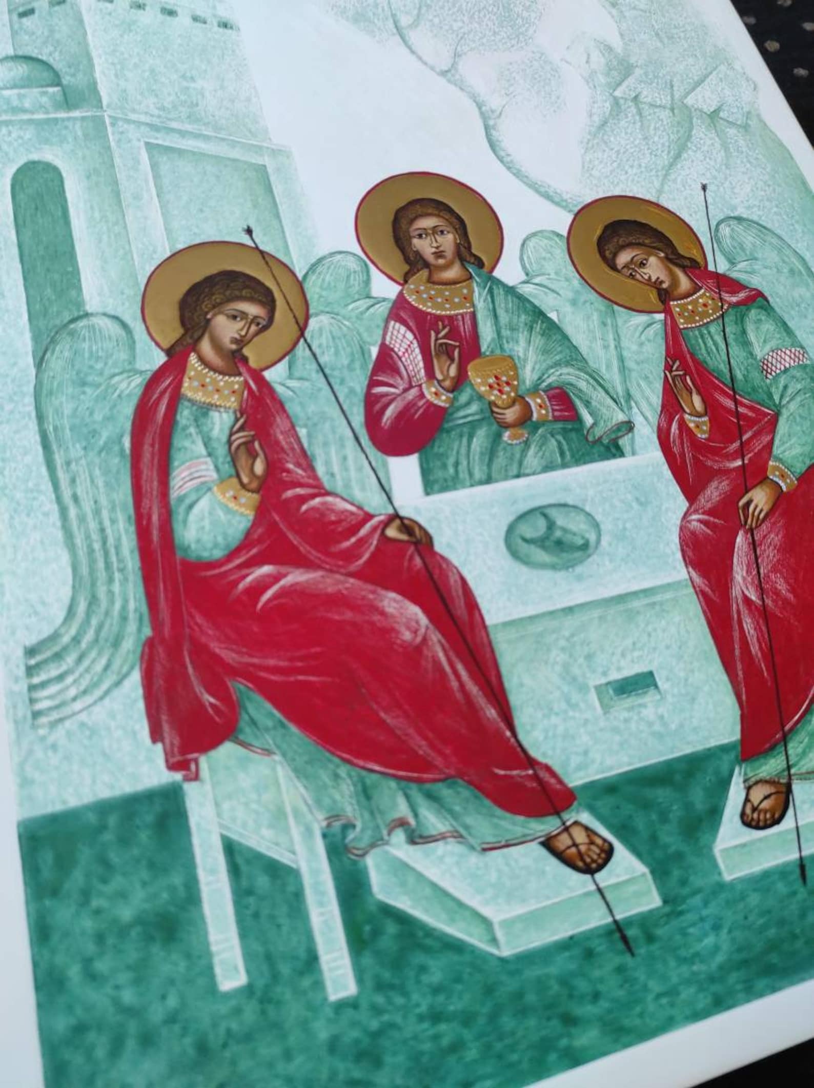 Holy Trinity. Sacred Art Orthodox Icon Hand Painted Icon - Etsy