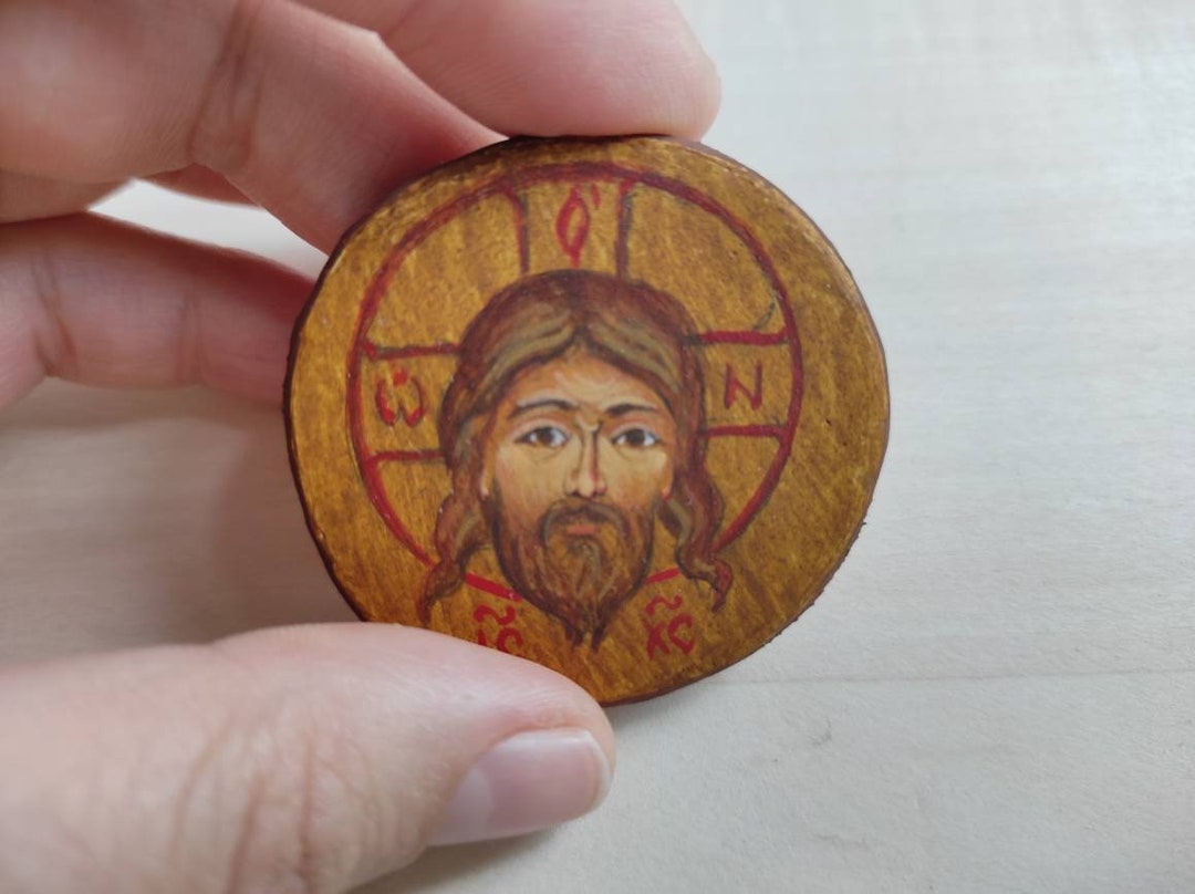 Jesus Christ.wooden Souvenir. Miniature Icon.orthodox Icon. Emanuel ...
