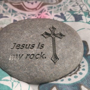 Laser Engraved Jesus is My Rock, Rock. - Etsy