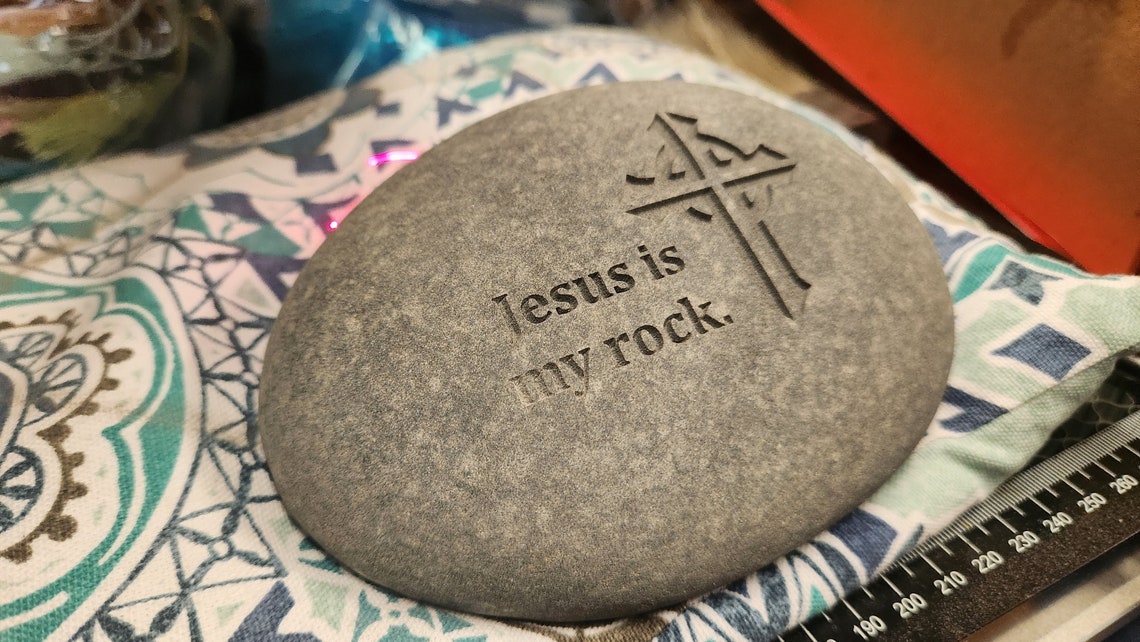 Laser Engraved Jesus is My Rock, Rock. - Etsy