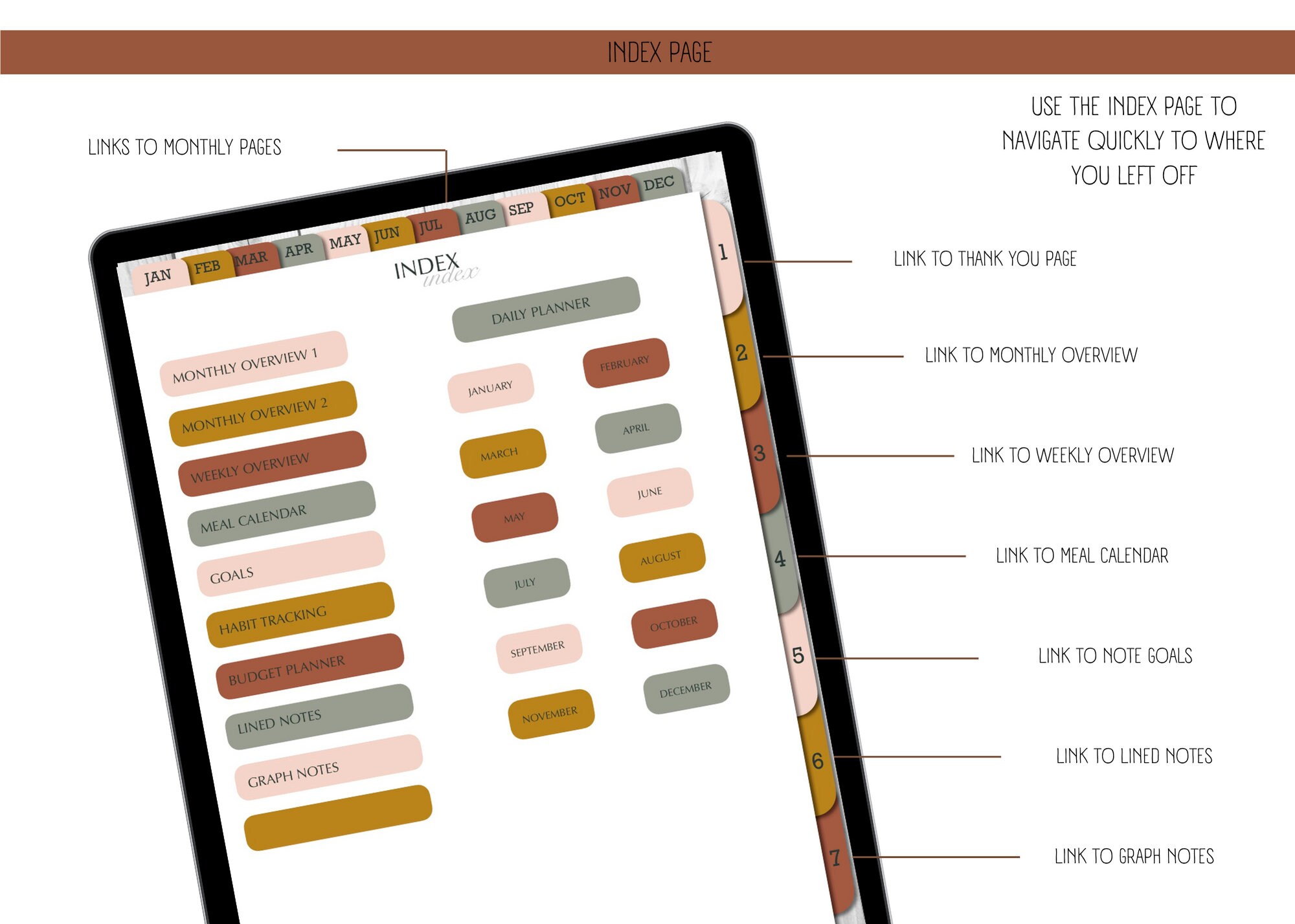 Boho Digital Planner iPad 2023, Goodnotes Planner, Undated Daily ...