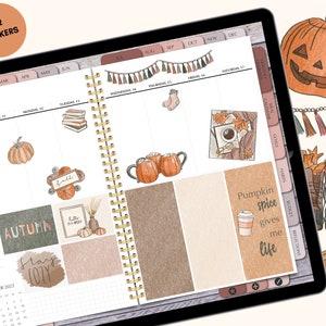 Fall Digital Stickers for Goodnotes, Precroped Modern Minimalist ...