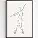 Woman Line Art Abstract, Dancer Line Drawing, Ballerina Poster ...