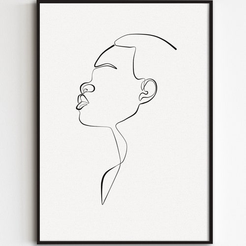 African American Line Art Abstract Black Woman Art | Etsy