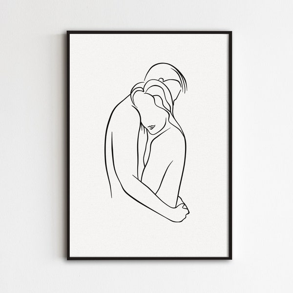 Couple Hugging - Etsy